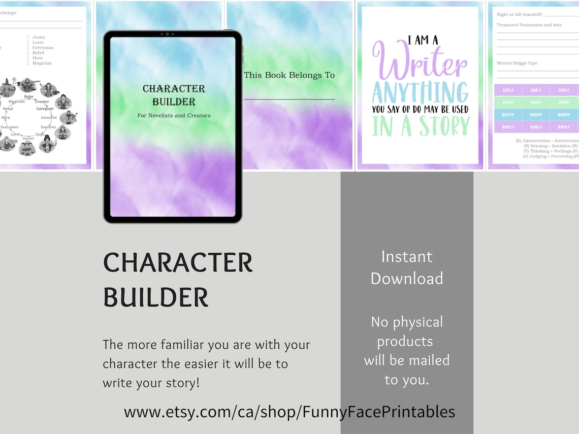 Printable Character Builder Workbook Printable Character - Etsy Canada