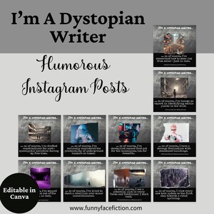 I’m a Dystopian Writer Humorous Instagram Post Templates, Instagram ...
