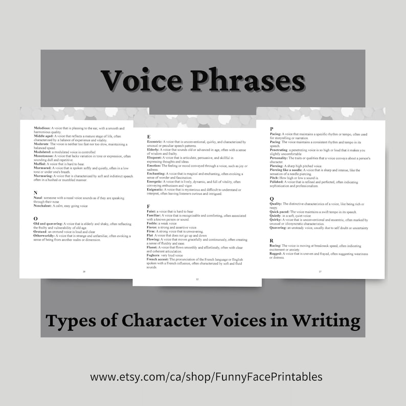 A Writer's Guide to Crafting Character Voices, Writing Glossary, Types ...