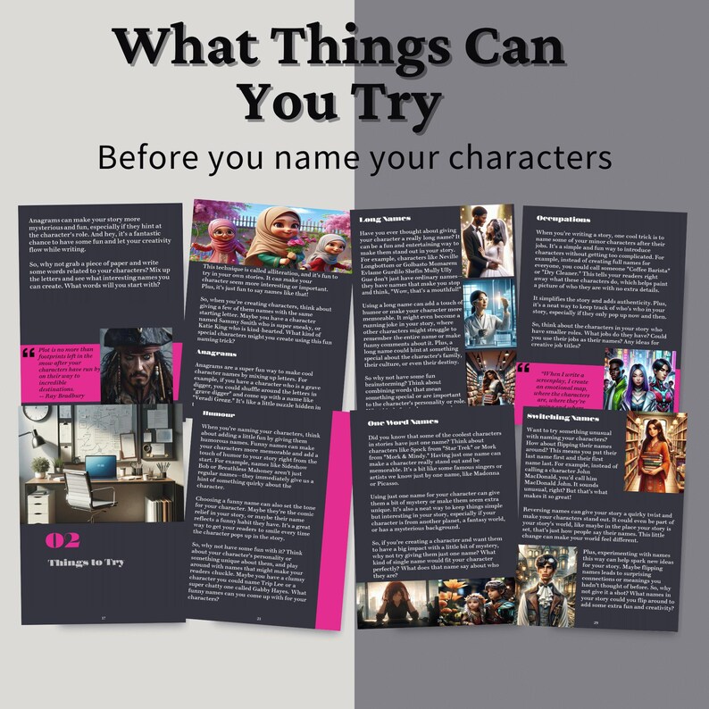Character Name Ideas Guide: Unique Character Names for Writers (PDF) - Etsy
