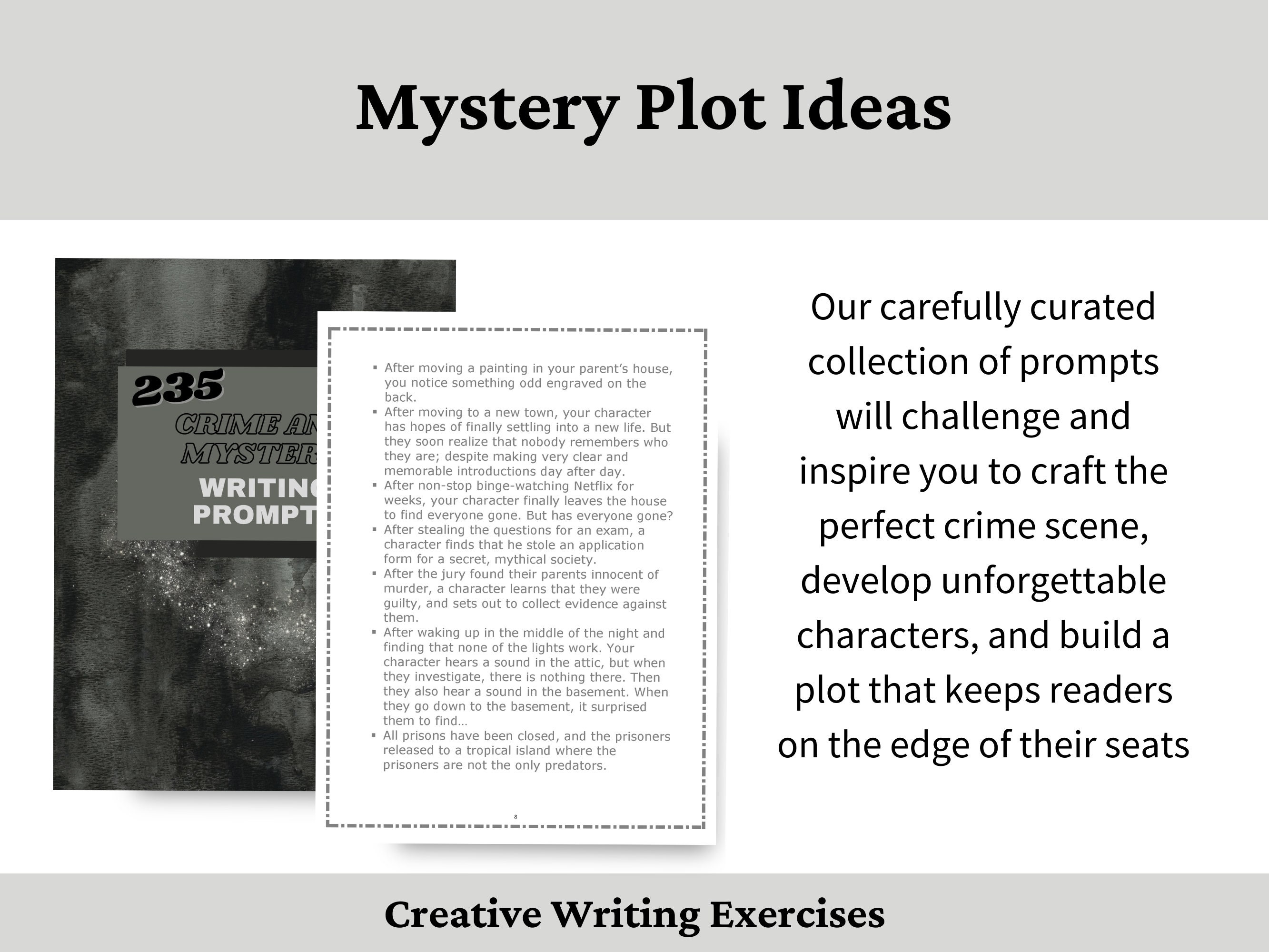 Creative Writing Prompts for Crime and Mystery Writers - Etsy