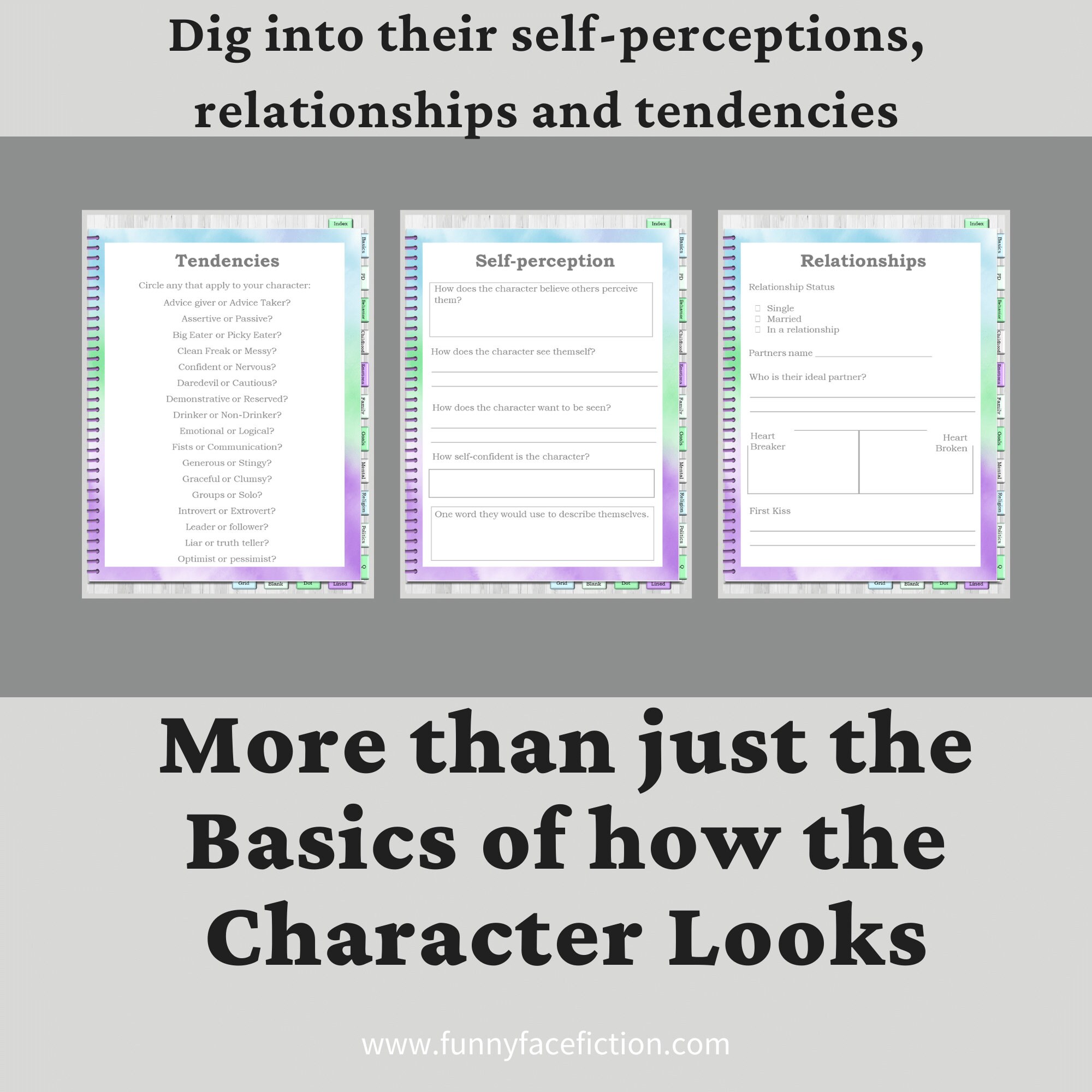 Character Builder Digital Workbook, Digital Character Profile Template ...
