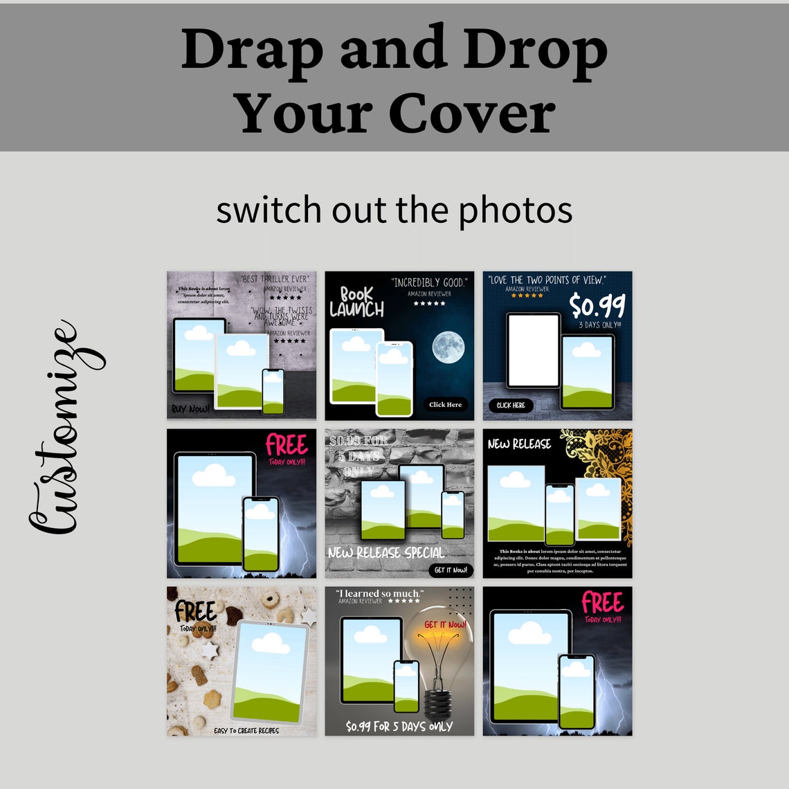 Canva Book Promotion Templates for Writers, Mockup for Book Promotion ...