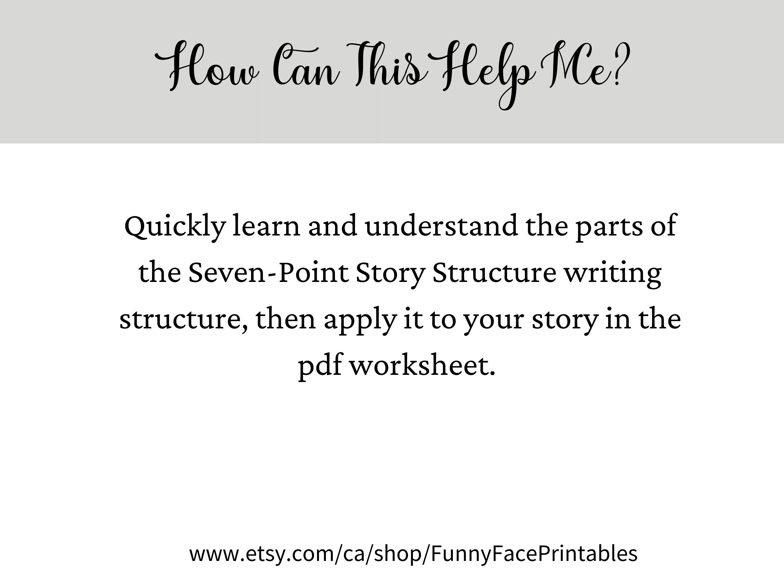 The Seven-point Story Structure Worksheet Printable Writing - Etsy