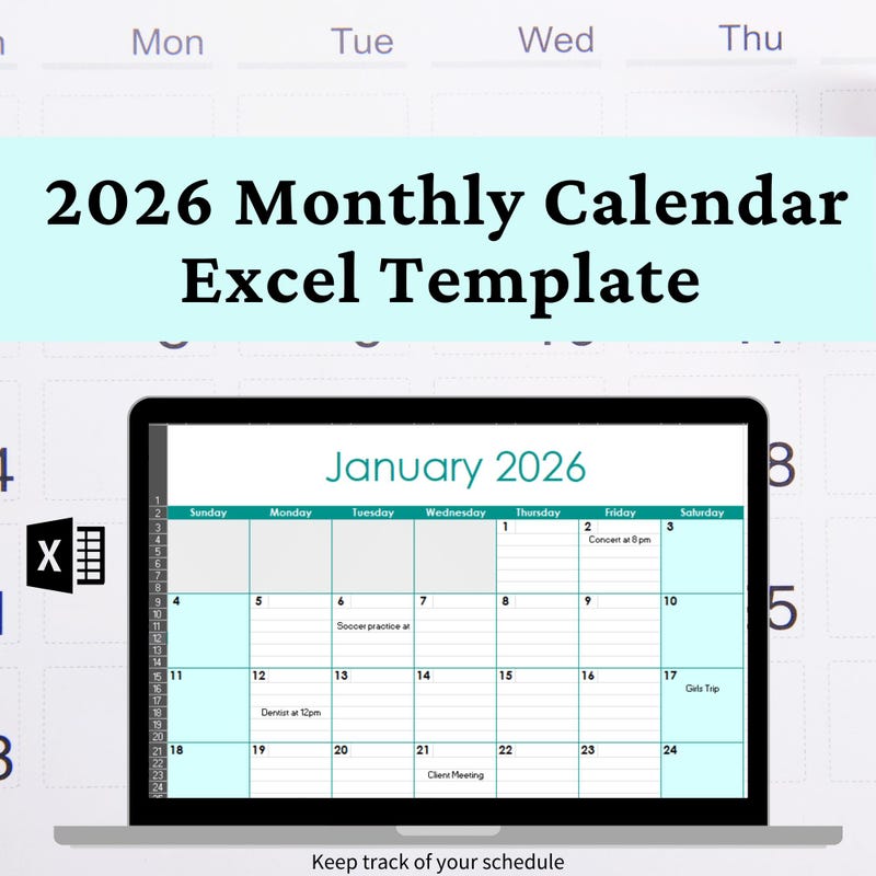 Excel Work Planner 2026 - Etsy UK