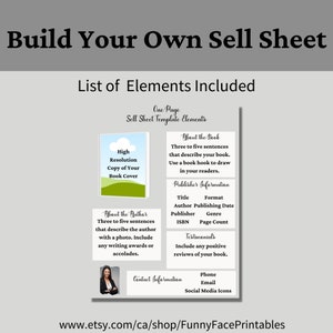 Canva Sell Sheet for Authors, Canva One Pager for Authors, Press Kit ...