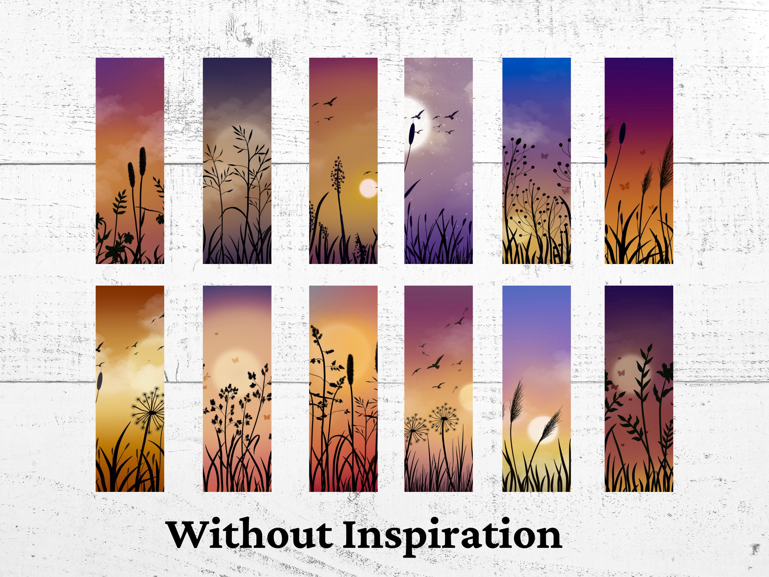 Printable Bookmarks Sunset Moon Bookmarks Bookmark Set - Etsy Canada