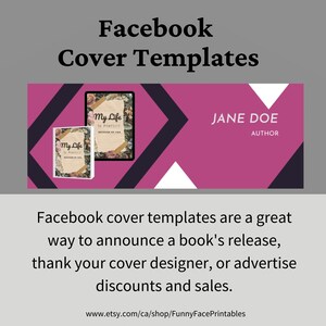 Canva Facebook Cover Templates for Writers, Editable Canva Templates ...