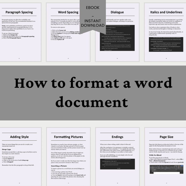 A Writer's Guide to Manuscript Formatting With Microsoft Word, How to ...