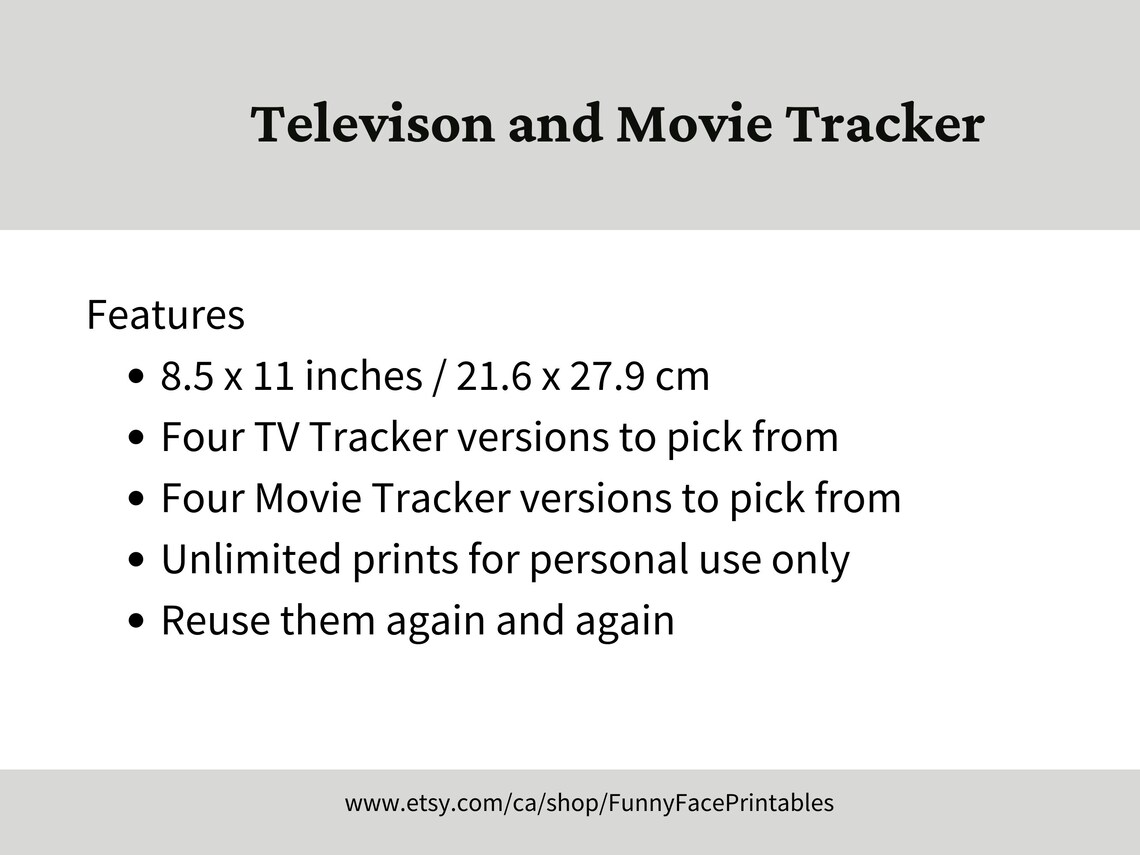 Printable TV and Movie Tracker Movie Tracker Printable | Etsy