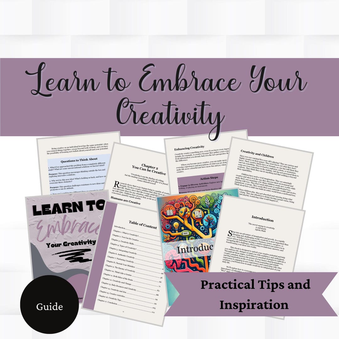 Embrace Your Creativity Ebook: Practical Tips & Inspiration (PDF) - Etsy