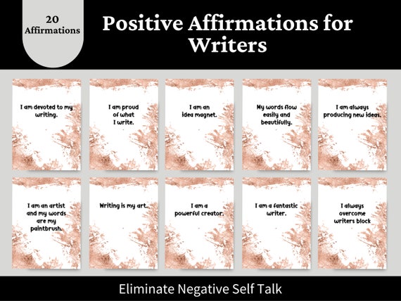 Positive Affirmations for Writers Affirmations for Writers - Etsy