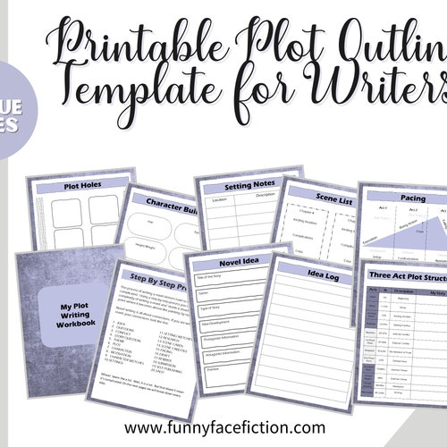Printable Plot Outline Template for Writers Story Planner - Etsy
