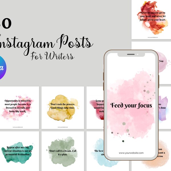 Writing Instagram Template - Etsy