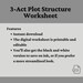 Printable Writing Worksheet, Three Act Plot Structure Worksheet, Author ...
