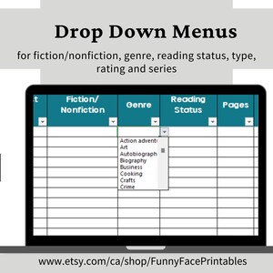 Excel Book Library Template Reading Log Tracker Excel - Etsy Canada