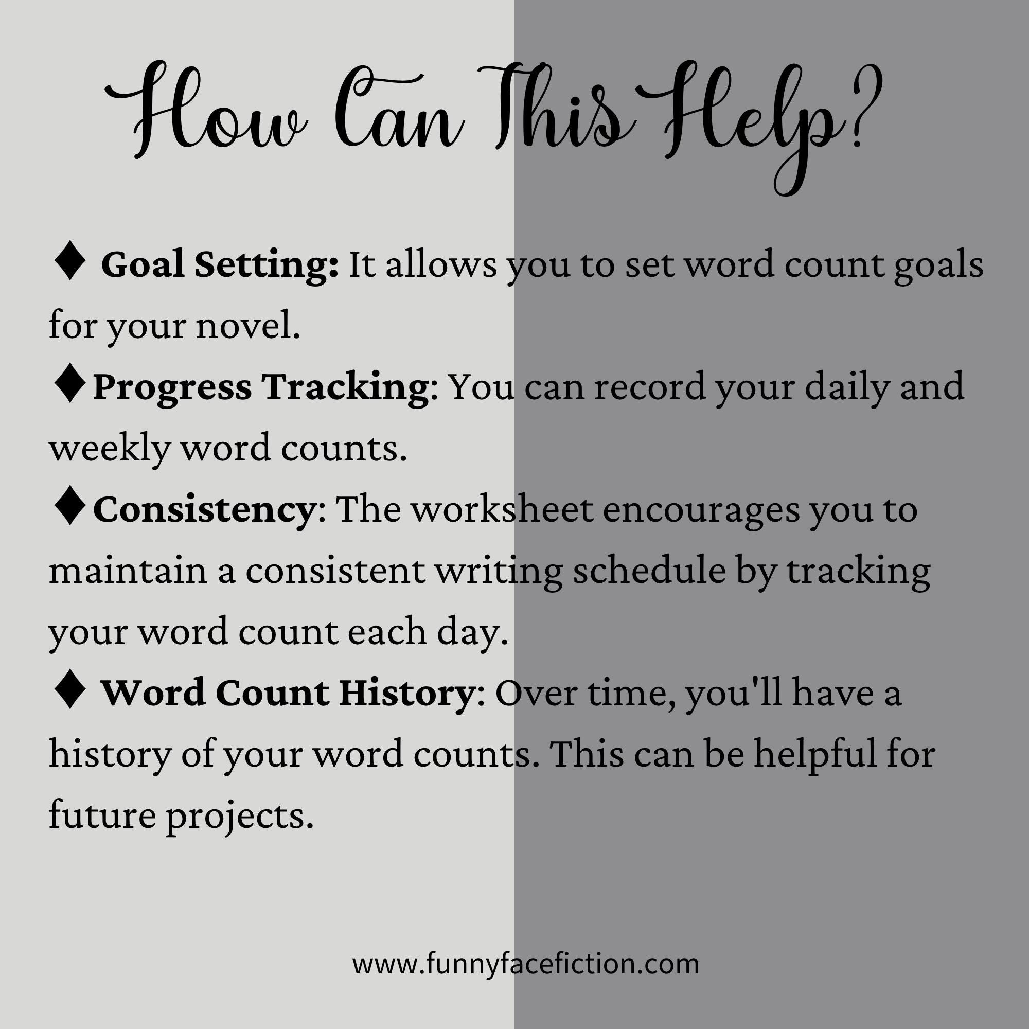 Novel Writing Tracker: Excel Word Count Spreadsheet (digital Download ...