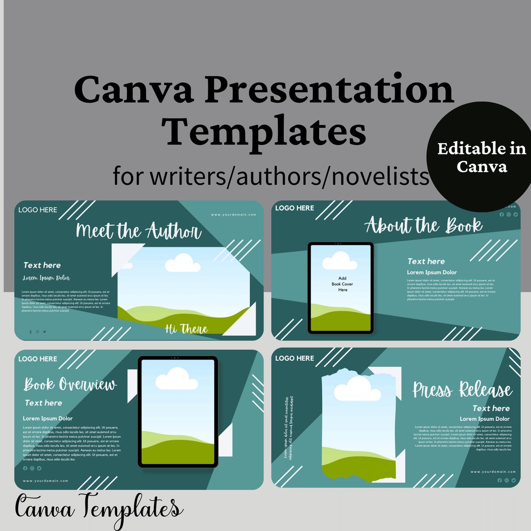 Canva Presentation Template for Authors, Author Presentation Template ...