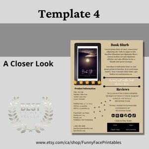 Canva Sell Sheet for Authors, Canva One Pager for Authors, Press Kit ...