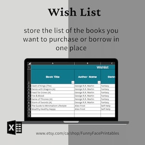 Excel Book Library Template: Reading Log & Book Inventory (digital ...