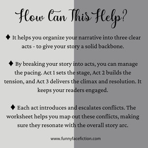 Printable Writing Worksheet, Three Act Plot Structure Worksheet, Author ...