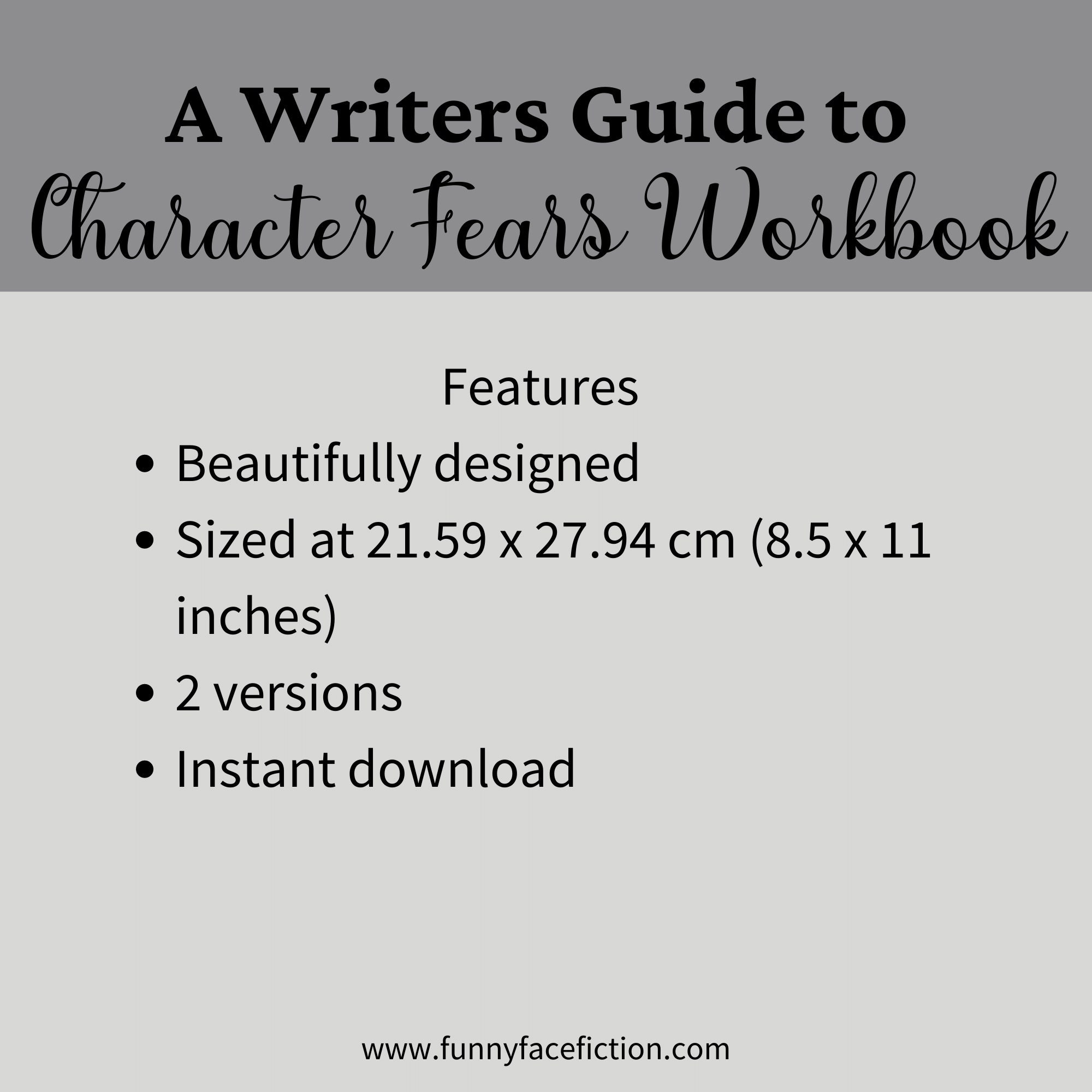 A Writers Guide to Character Fears Workbook, Character Building ...