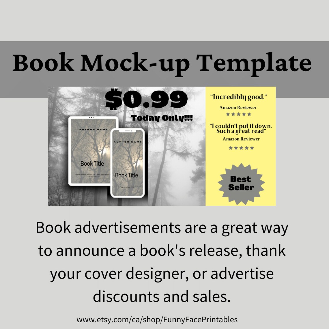 Canva Book Promotion Templates for Writers, Book Promotion Template for ...