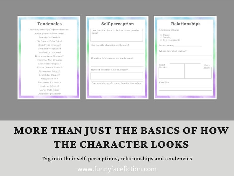 Printable Character Builder Workbook Printable Character - Etsy Canada