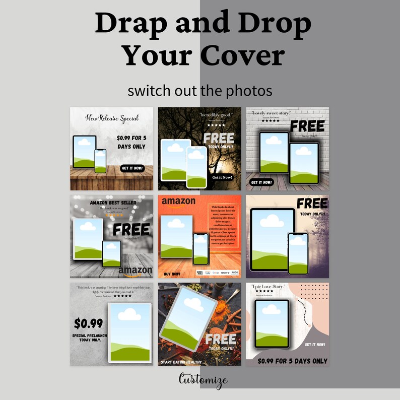 Book Promotion Templates for Writers, Mockup for Book Promotion, Canva ...