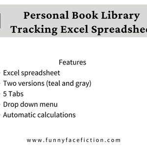 Excel Book Library Template Reading Log Tracker Excel - Etsy Canada