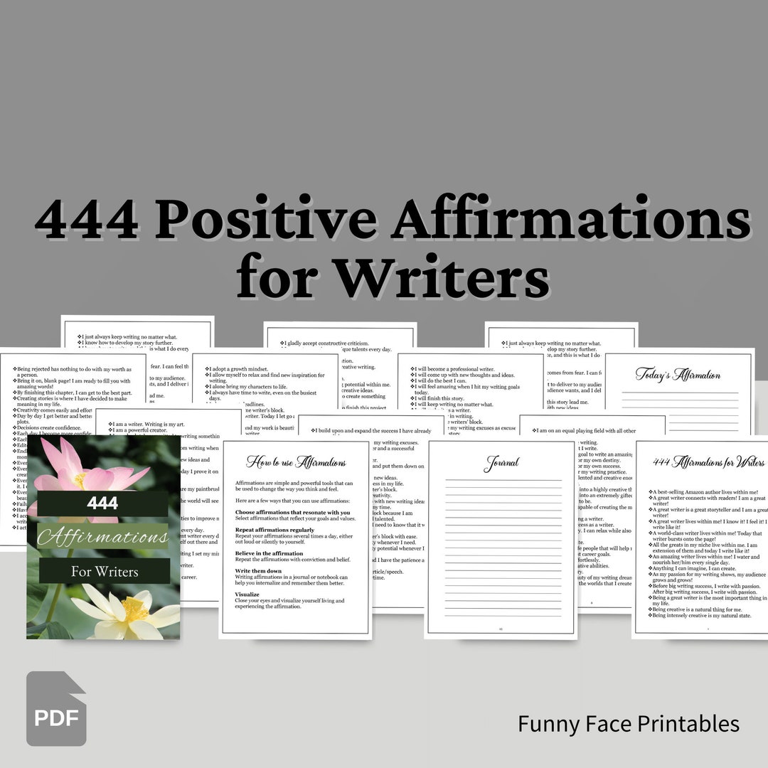 Positive Affirmations for Writers, Affirmations for Writers Block ...