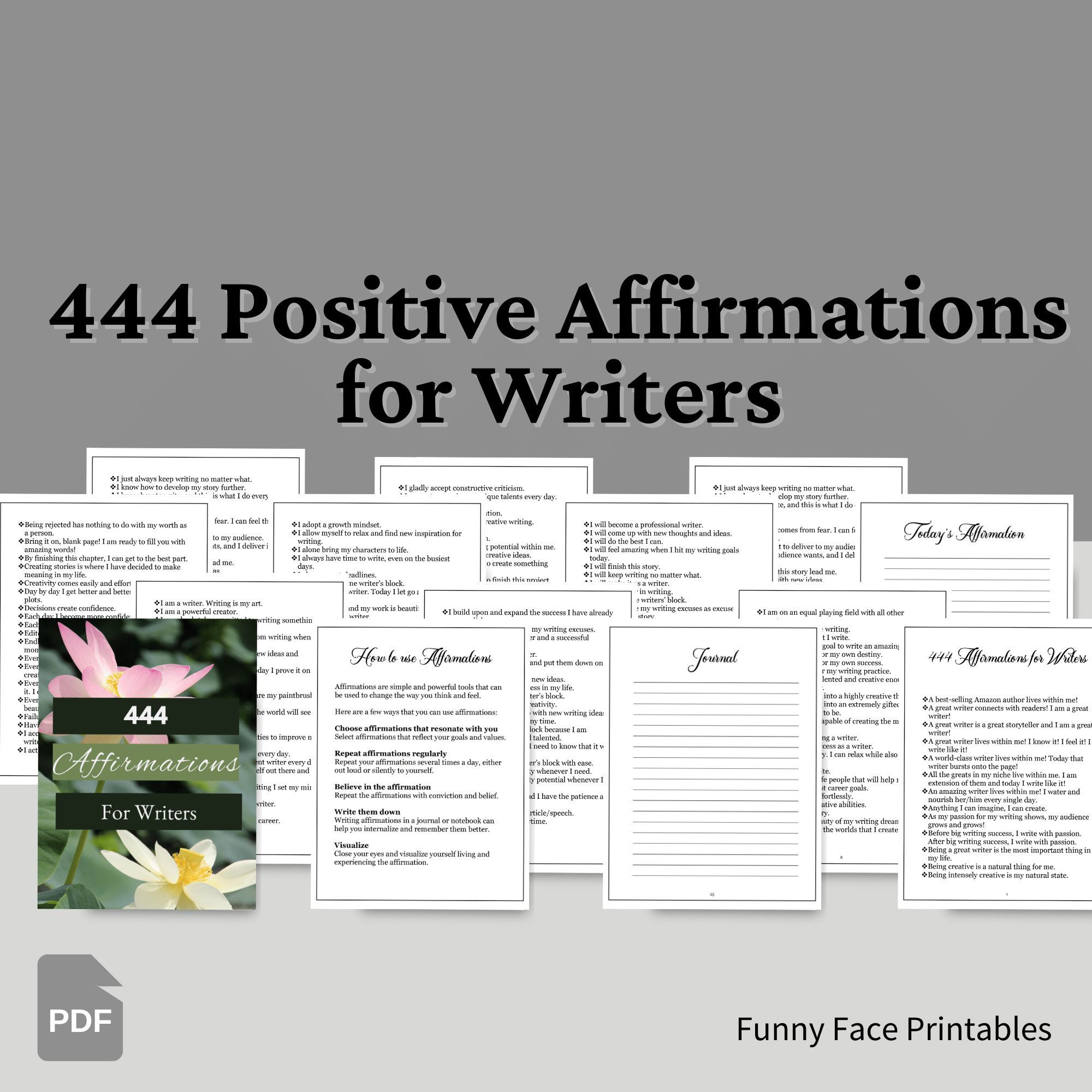 Positive Affirmations for Writers, Affirmations for Writers Block ...