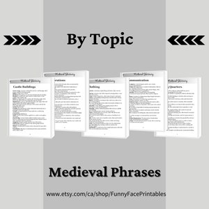 Medieval Terminology, A Writer's Handbook of Medieval Terminology ...