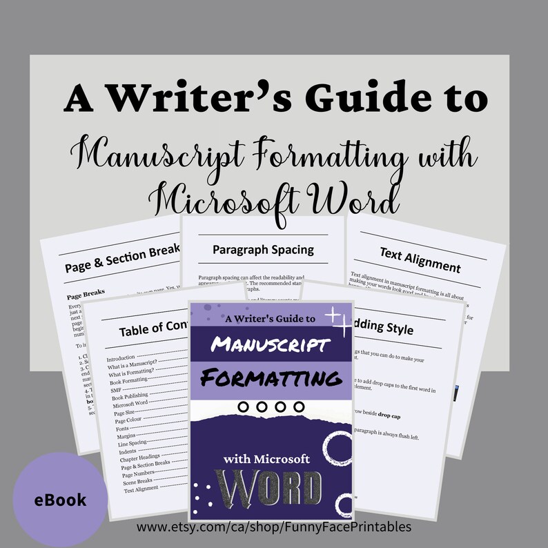 A Writer's Guide to Manuscript Formatting With Microsoft Word, How to ...