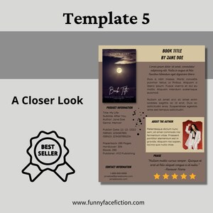 Canva Sell Sheet for Authors, Canva One Pager for Authors, Press Kit ...