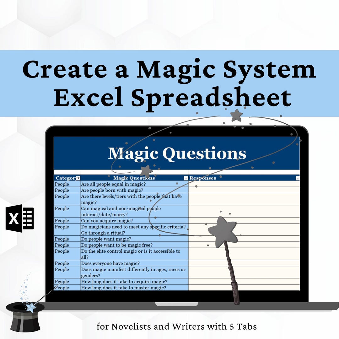Create a Magic System Excel Spreadsheet: World Building for Writers ...