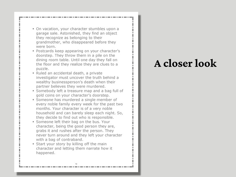 Creative Writing Prompts for Crime and Mystery Writers - Etsy