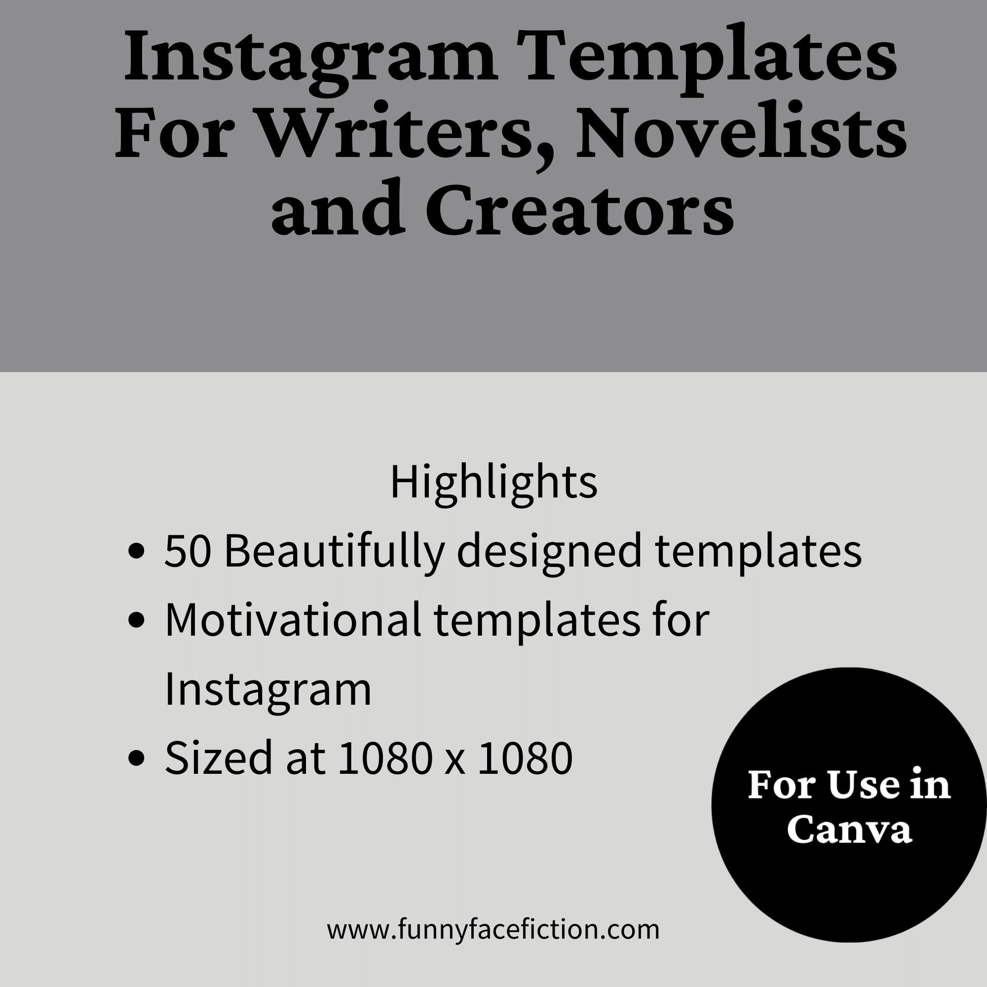 Canva Instagram Templates for Writers, Author Instagram Ideas, Writer ...