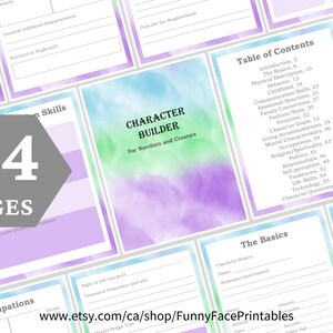 Printable Character Builder Workbook Printable Character - Etsy Canada