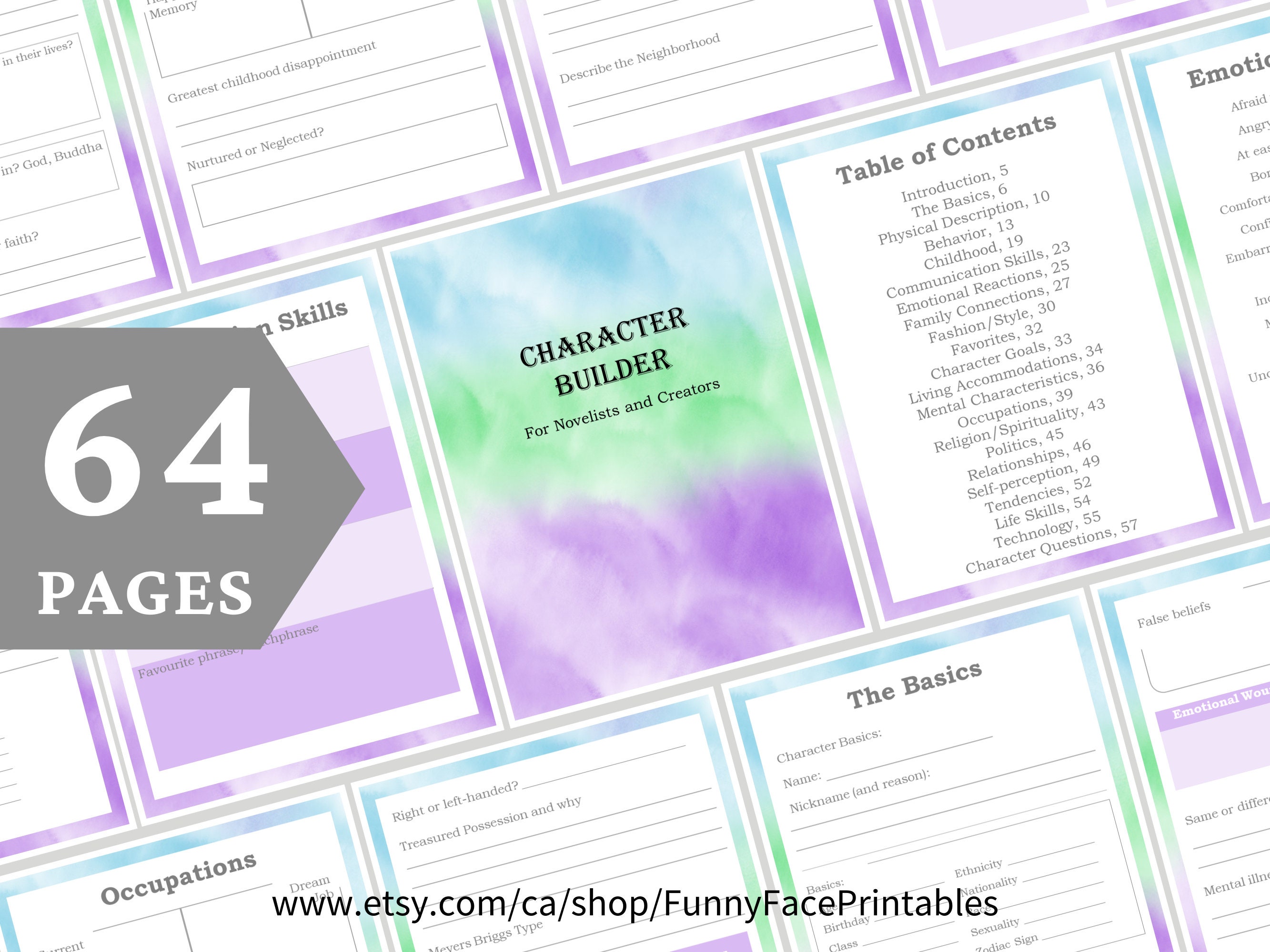 Printable Character Builder Workbook Printable Character - Etsy Canada