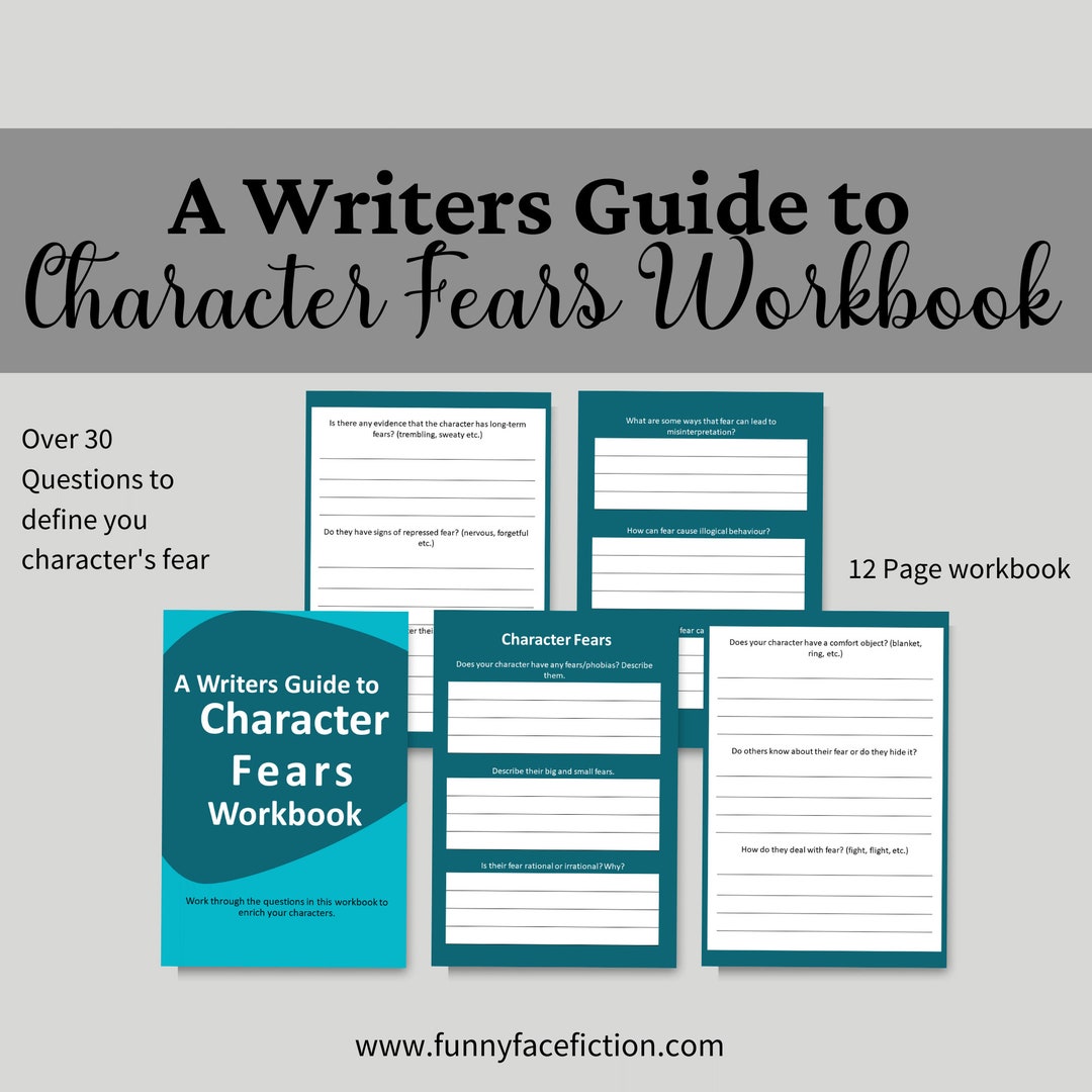 A Writers Guide to Character Fears Workbook, Character Building ...