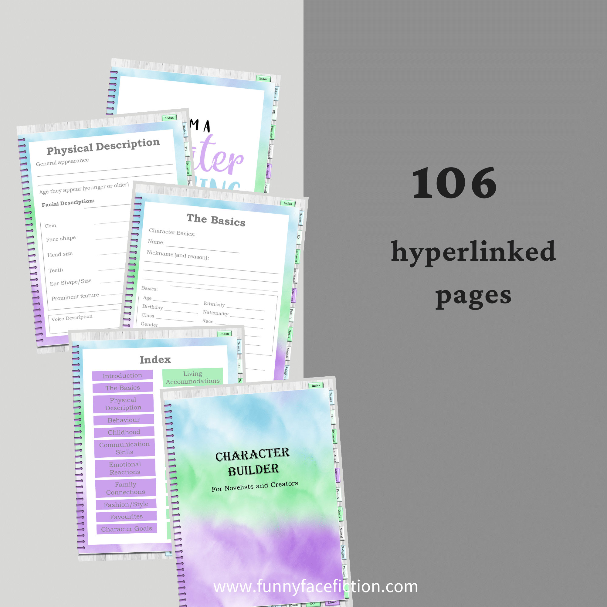 Character Builder Digital Workbook, Digital Character Profile Template ...