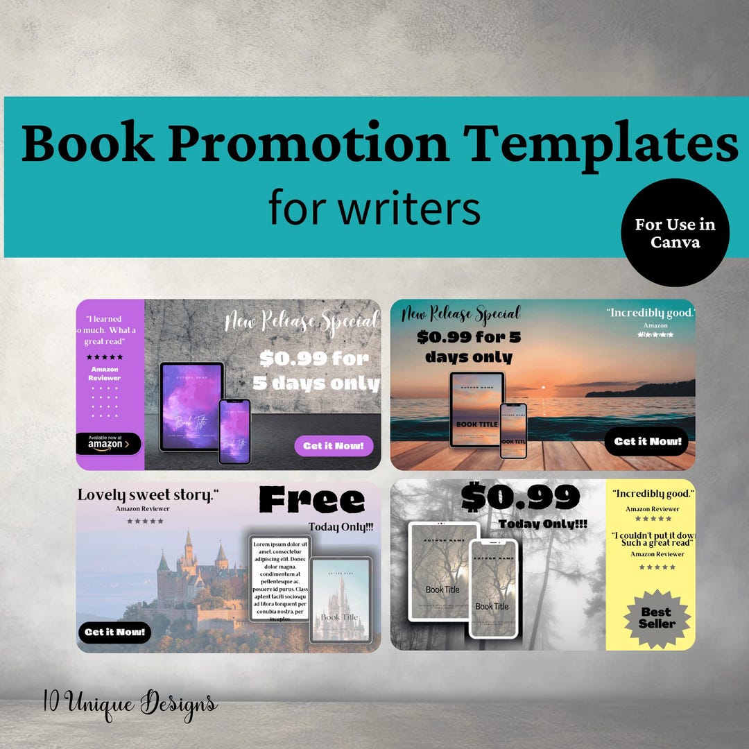 Book Promotion Templates for Writers: Canva Templates - Etsy