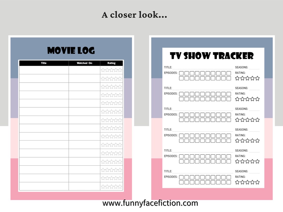 Printable TV and Movie Tracker Movie Tracker Printable | Etsy