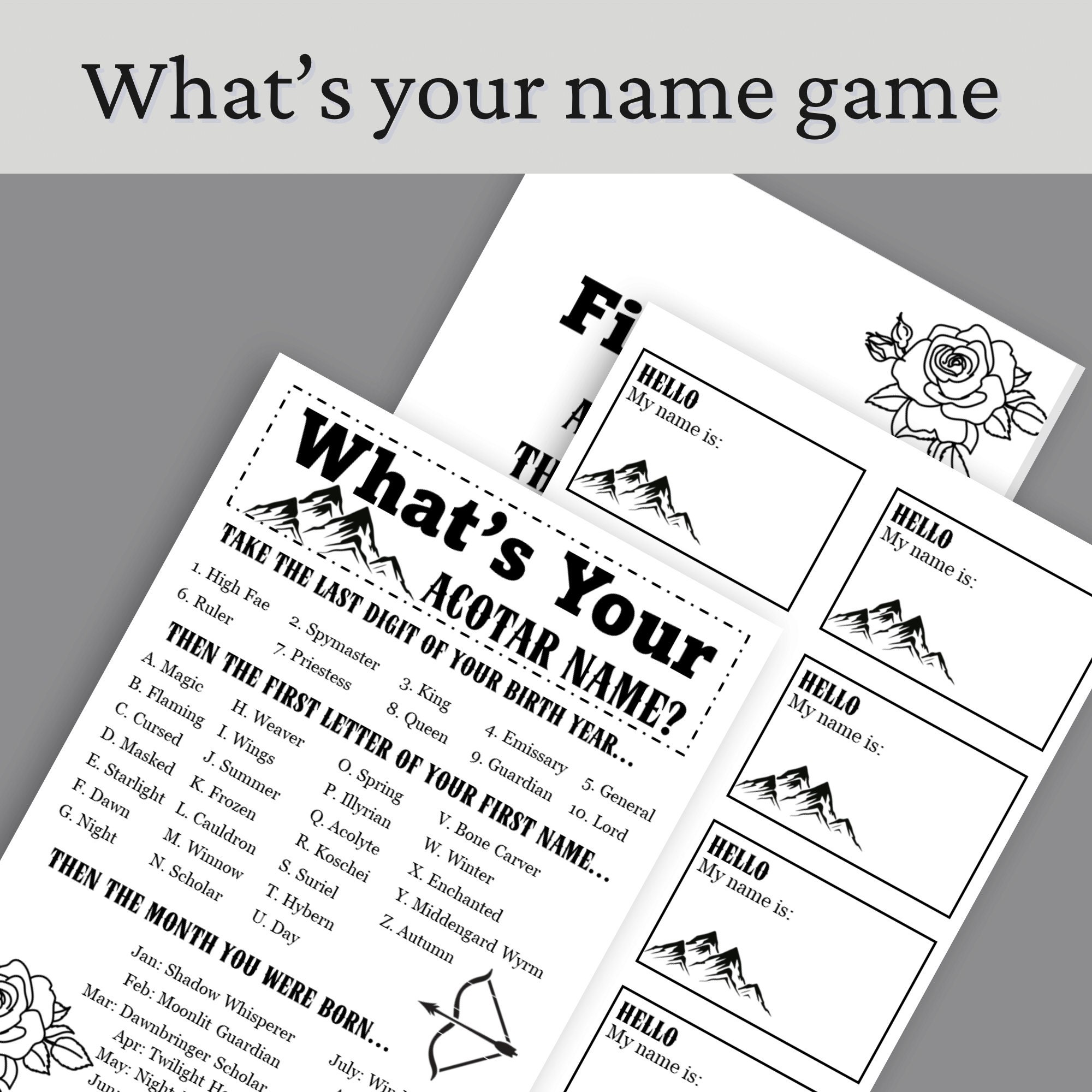 What’s Your Name Game, Find Your ACOTAR Name, ACOTAR Inspired Games ...