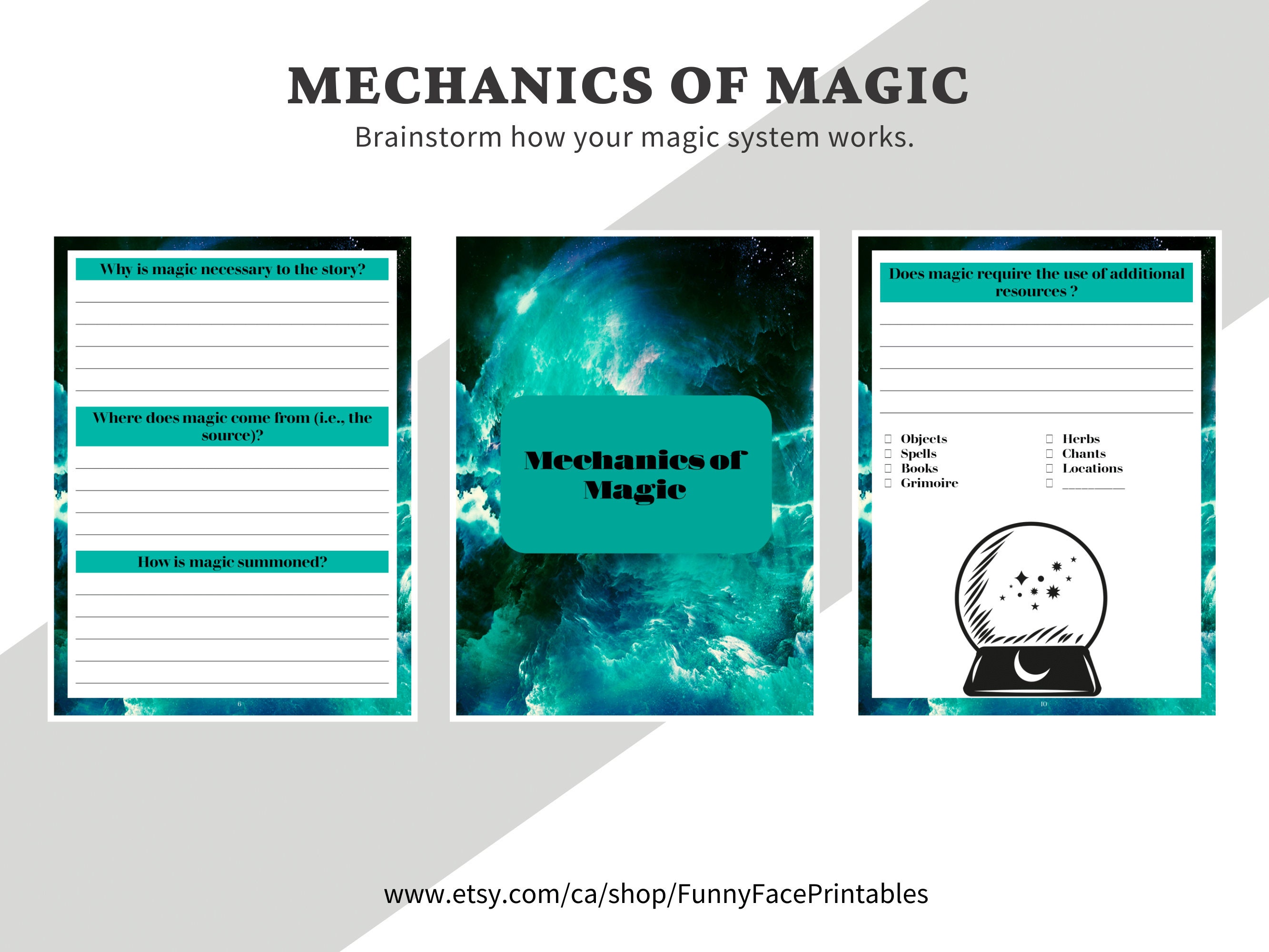 Magic Workbook for Writers Magic System Workbook for Writers - Etsy Canada