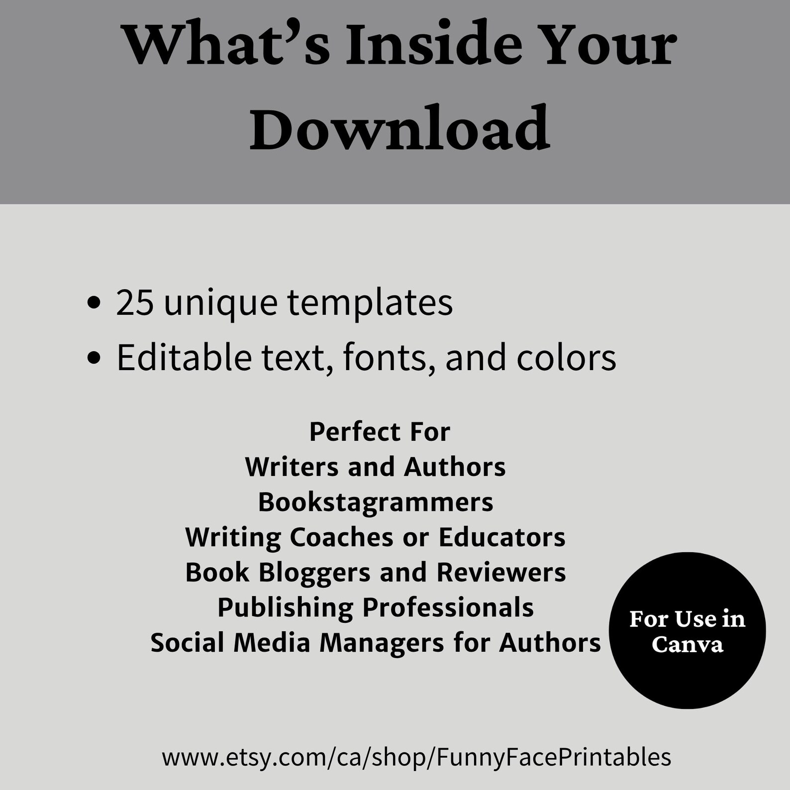 Fun Facts Square Post Templates for Writers: Instagram Posts (canva ...
