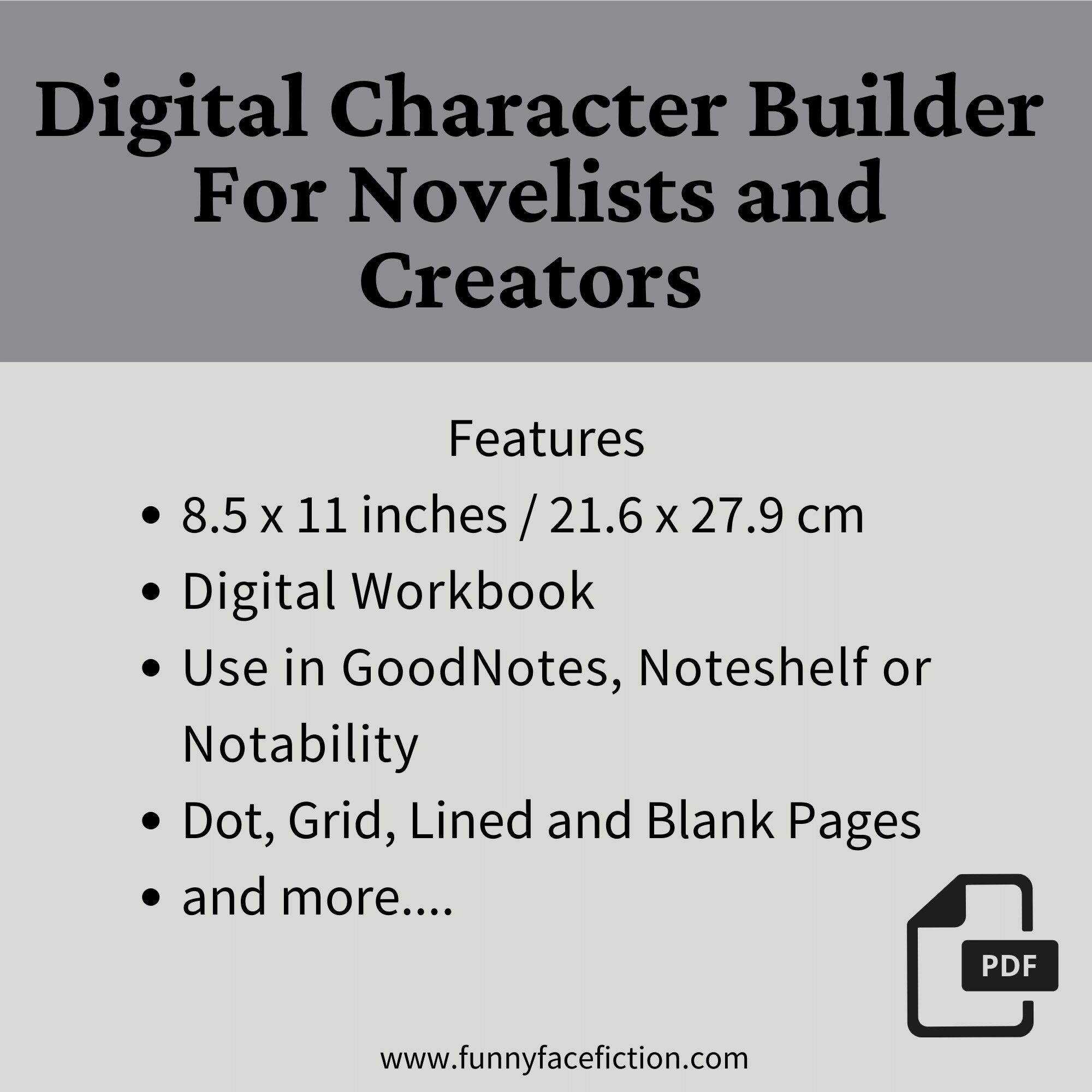 Character Builder Digital Workbook, Digital Character Profile Template ...