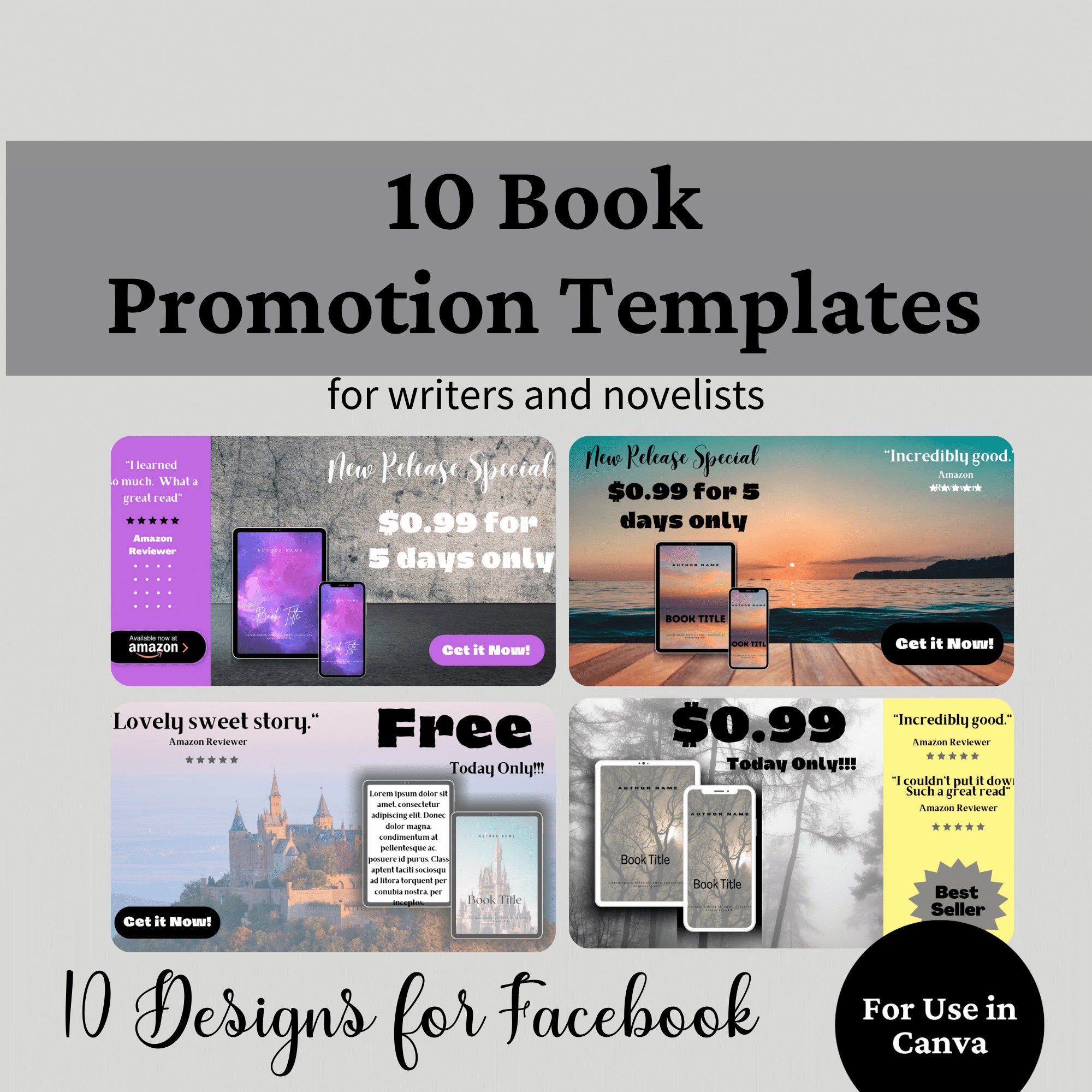 Canva Book Promotion Templates for Writers, Book Promotion Template for ...