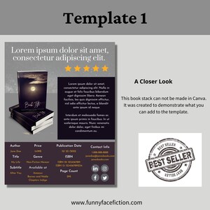 Canva Sell Sheet for Authors, Canva One Pager for Authors, Press Kit ...
